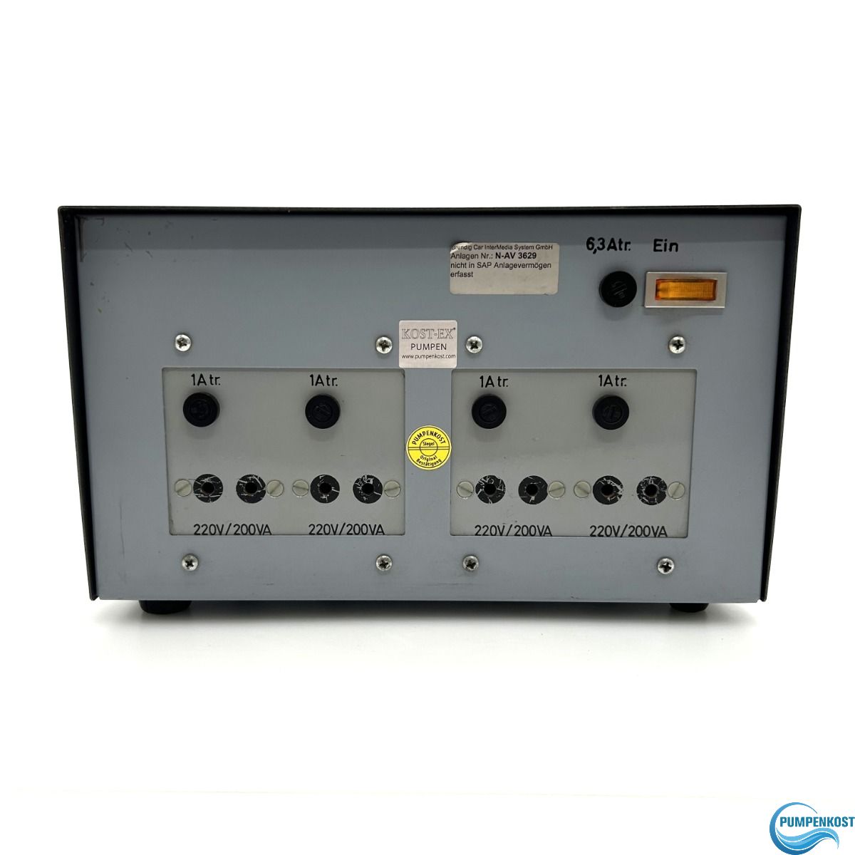 Schliemann Trafo Typ EBS 14/015 pri. 220 V 4-fach Trenntrafo N-AV 3629 ...